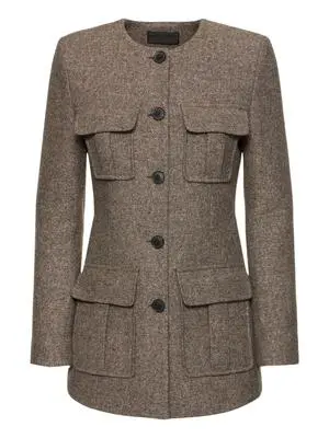 NILI LOTAN Gabriella Long Sleeve Casual Jacket - Brown