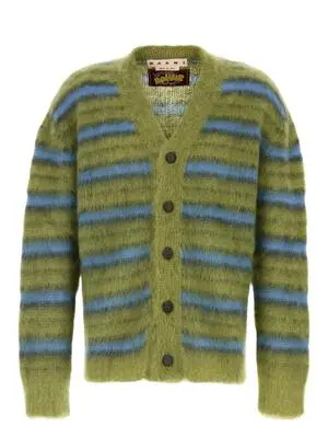 Marni Striped Mohair Cardigan - Green