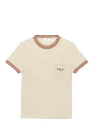 Chloé Logo Print T-shirt - Flowers Beige