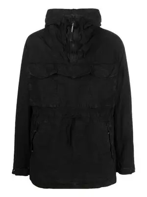 C.P. COMPANY Goggles Detail Zip-up Hooded Jacket - Black