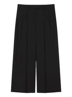 Givenchy Cropped Double Pleat Wool And Mohair Pants - Black