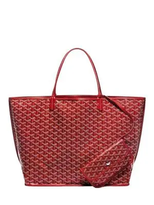 Goyard Patterned Handbag With Top Handles - Red