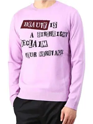 Valentino Garavani Long Sleeve Sweater With Lettering - Pink