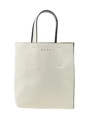 Marni Leather Tote Bag With Detachable Shoulder Strap - White
