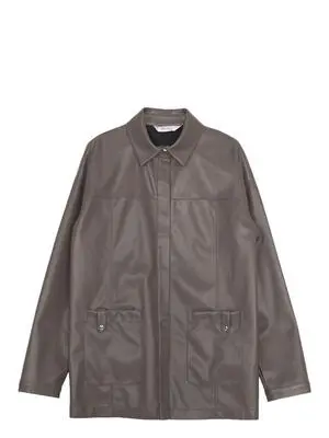 MAX MARA Max Mara Collared Long-Sleeved Leather Jacket