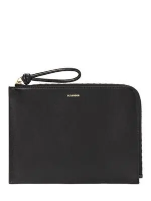 JIL SANDER Leather Envelope Pouch - Black