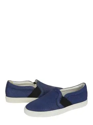 LANVIN Embossed Low Top Slip-on Sneakers - Blue