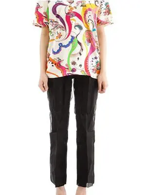 Max Mara Sheer Casual Trousers With Multiple Pockets - Black