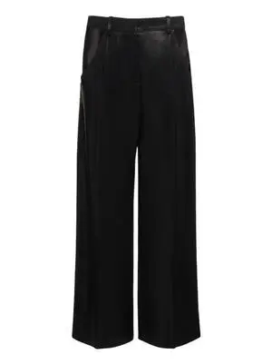 MUGLER Shiny Wool Slouch Pants - Black