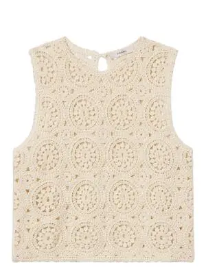 FRAME Frame Crochet Tank With Tulle Details