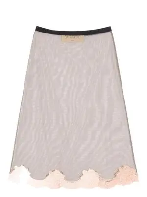 Valentino Garavani Valentino Tulle And Lace Trimmed Skirt No
