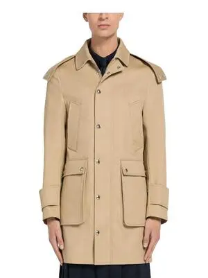Thom Browne Rwb Stripe Parka Coat - Nude
