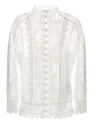 ZIMMERMANN Zimmermann Aster Embroidered Lace Top