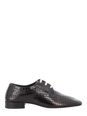 Dries Van Noten Perforated Lace-up Flats - Black