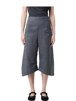 GANNI High-waist Wide-leg Culottes - Phantom Black