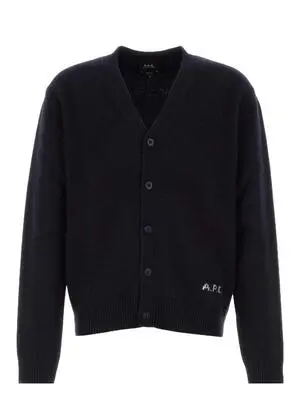 A.p.c. Kevin Button-up V-neck Cardigan - Black