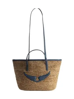 Zadig&Voltaire Mini Wings Raffia Tote Bag - Brown