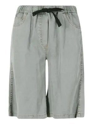 SEMICOUTURE Elastic Waist Drawstring Shorts - Gray