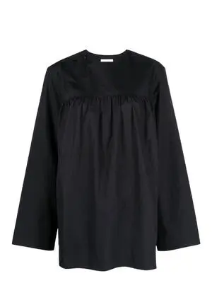 LEMAIRE Round Neck Long Sleeve Blouse - Black