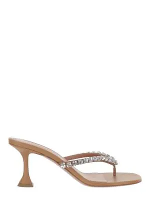 Amina Muaddi Split-toe Embellished Sandals - Brown
