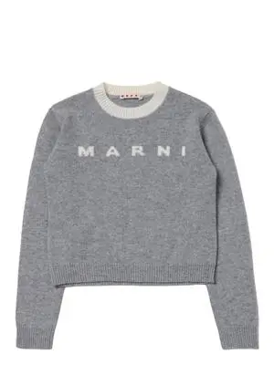 Marni Round Collar Logo Pullover - Gray