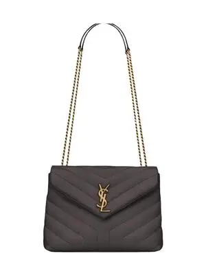 Saint Laurent Loulou Matelassé Small Shoulder Bag - Grey