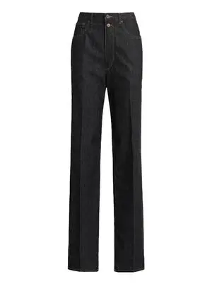 LEMAIRE High Waist Straight Leg Denim Jeans - Black