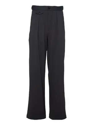 Emporio Armani Button Detailed Wide Leg Trousers - Black