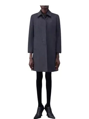 Thom Browne Double Back Slit Cashmere Coat - Dark Gray