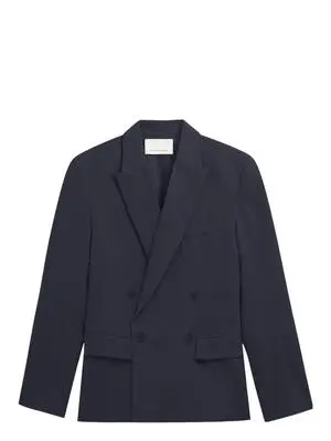 THE FRANKIE SHOP Newark Double Breasted Blazer - Navy Blue