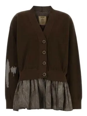 UMA WANG Patchwork Knit Cardigan - Black
