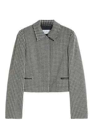 Max Mara Long Sleeve Casual Jacket With Leather Trimmed Pockets - Gray