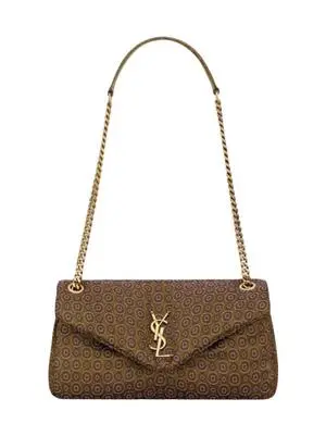 Saint Laurent Calypso Small Jacquard Bag - Ocre Multicolore