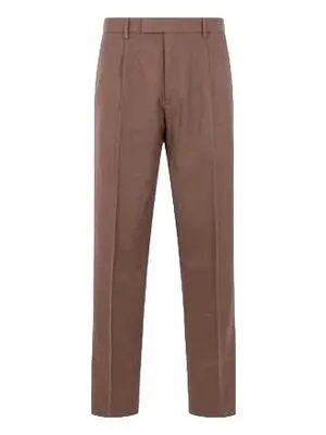 Zegna Tailored Trousers With Front Pleats - Brown