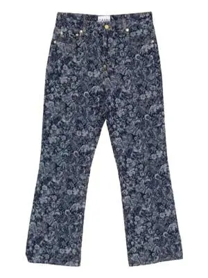 GANNI Floral Print Trousers - Black