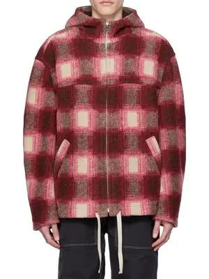 Isabel Marant Étoile Hooded Plaid Zip-up Jacket - Red