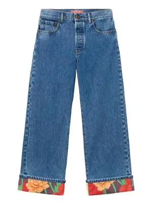 La DoubleJ Embroidered Floral Jeans - Blue