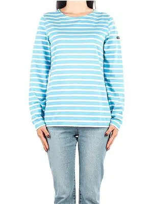 Saint James Striped Long Sleeve Crewneck T-shirt - Blue