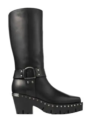 JIMMY CHOO Studded Strap Boots - Black