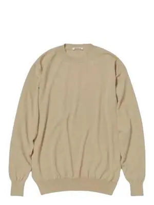 Auralee Wool Crew Neck Knit Sweater - Nude