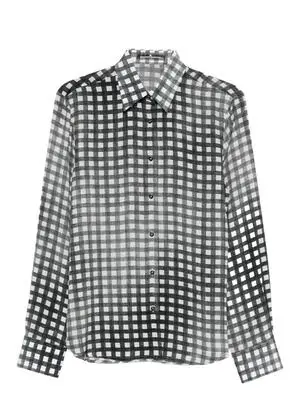 Ermanno Scervino Checkered Long Sleeve Shirt - Gray