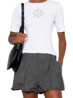 TWINSET Embroidered Floral T-shirt - Black