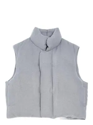Auralee Wool Blend Collared Down Vest - Gray