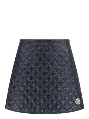 Moncler Quilted Logo Skirt - Black