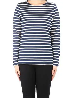 Saint James Striped Long Sleeve Crewneck T-shirt - Blue
