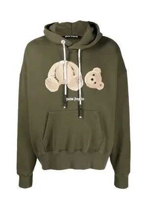 Palm Angels Teddy Bear Print Hoodie - Green