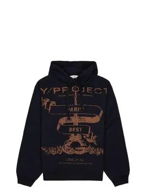 Y/project Hoodie With Printed Front - Black