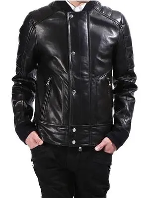 Balmain Leather Jacket - Black