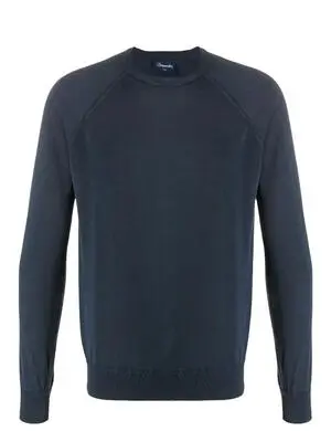 DRUMOHR Raglan Sleeve Crew Neck Cotton Jumper - Black