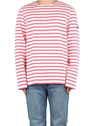 Saint James Striped Long Sleeve Crewneck T-shirt - Pink